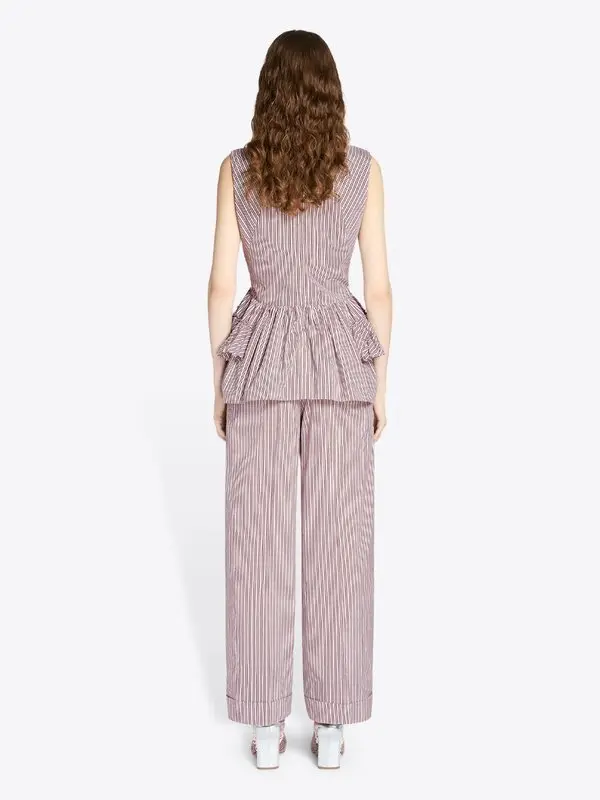 Dries Van Noten Casey Ruffled Peplum Top - Brown