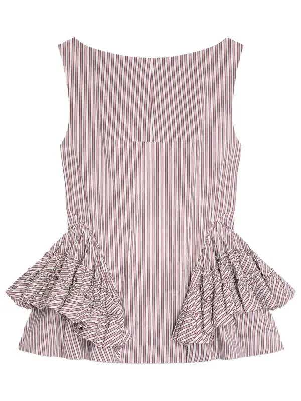 Dries Van Noten Casey Ruffled Peplum Top - Brown