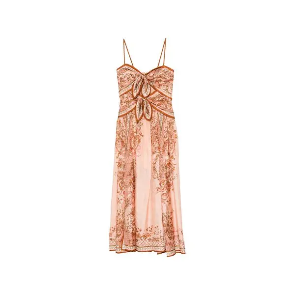 Zimmermann Paisley Print Silk Day Dress - Pink