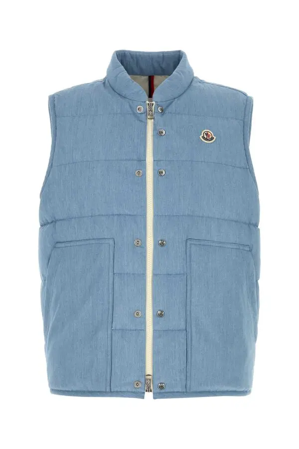 Moncler Light Cotton Heceta Down Vest - Blue