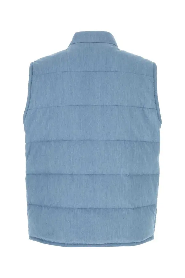 Moncler Light Cotton Heceta Down Vest - Blue
