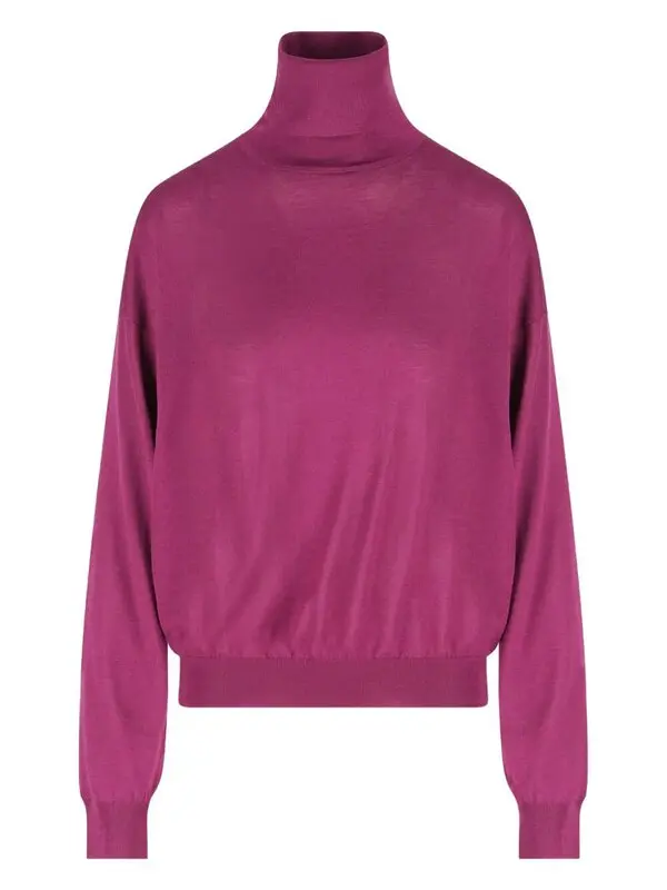 Saint Laurent Wool Roll Neck Pullover - Multicolor