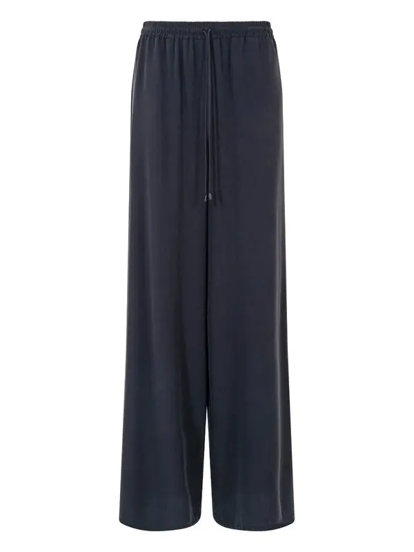 Max Mara Wide-fit Washed Silk Trousers - Blue