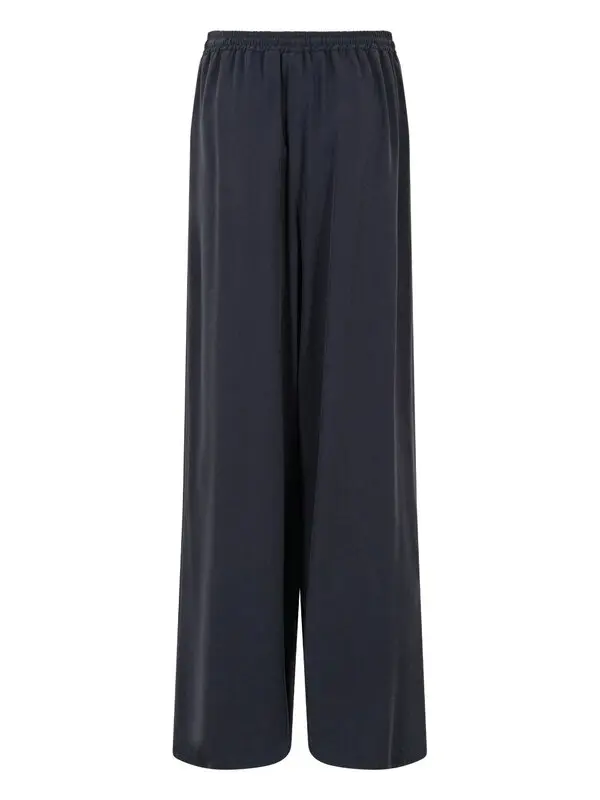 Max Mara Wide-fit Washed Silk Trousers - Blue