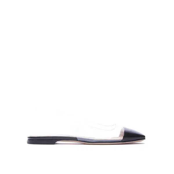 GIANVITO ROSSI Plexi Slingback Flats Transparent Effect - Black
