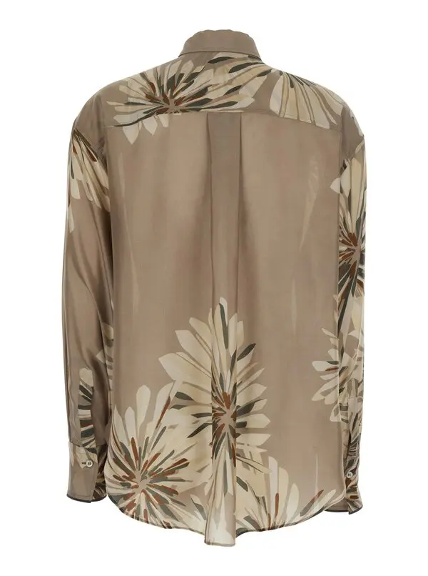 Brunello Cucinelli Silk Printed Shirt - Multicolor