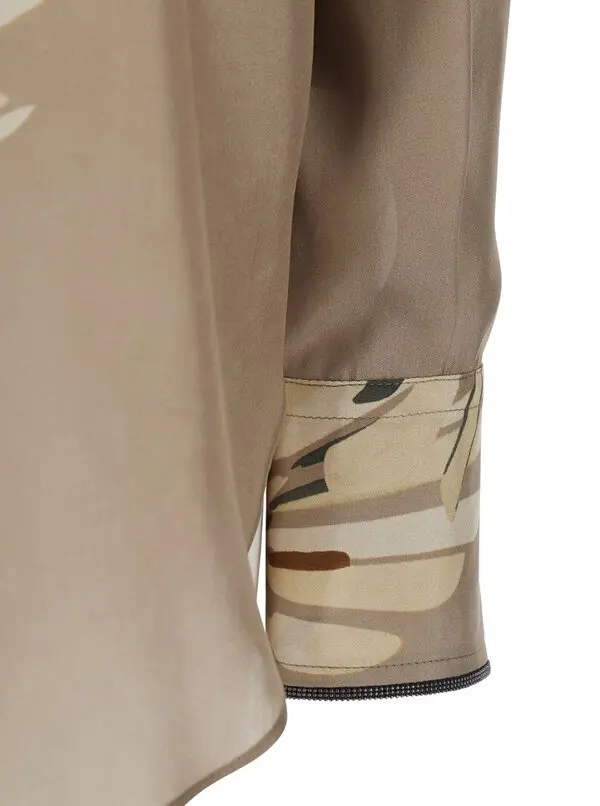 Brunello Cucinelli Silk Printed Shirt - Multicolor