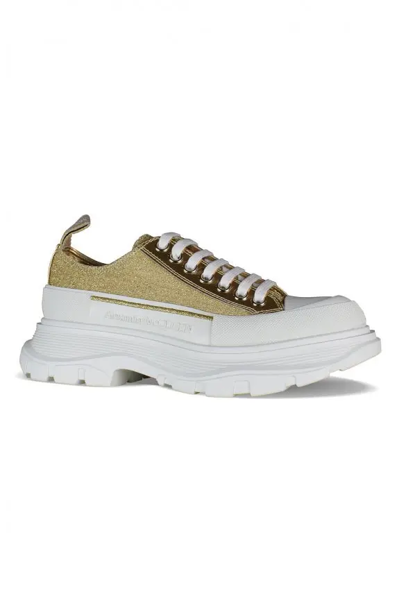 Alexander McQueen Tread Slick Glitter Low Top Sneakers - Yellow