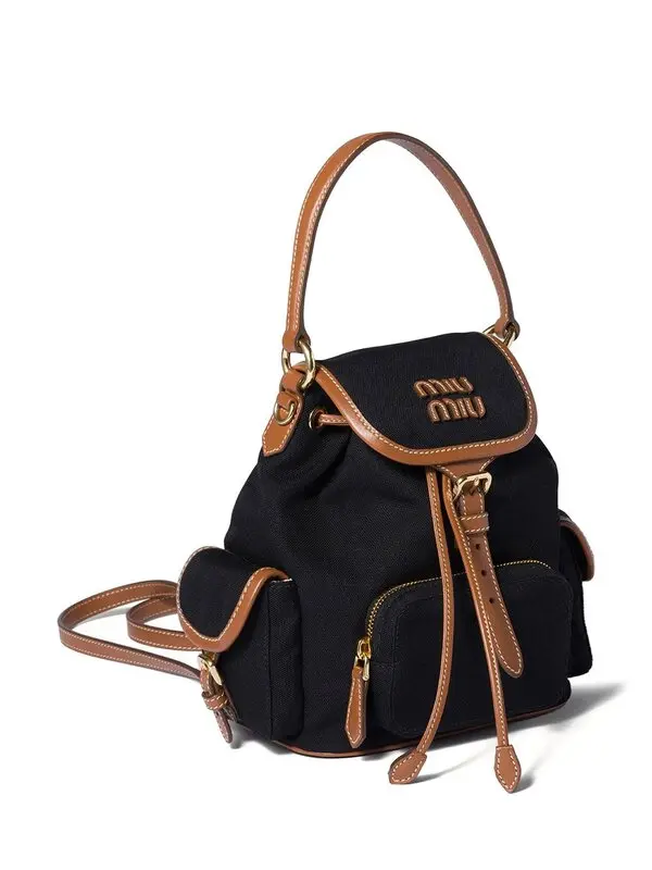 Miu Miu Canvas And Leather Medium Backpack