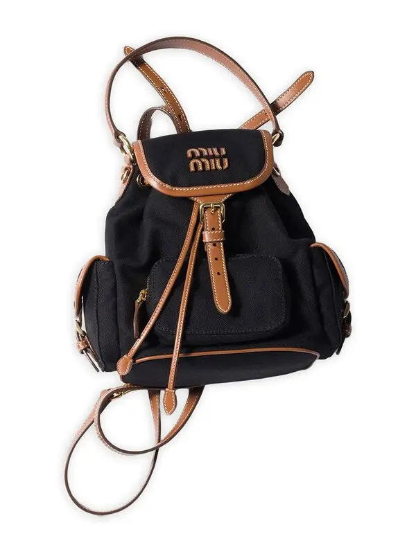 Miu Miu Canvas And Leather Medium Backpack