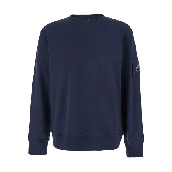 Moose Knuckles Appliqué Logo Crew Neck Sweatshirt - Blue