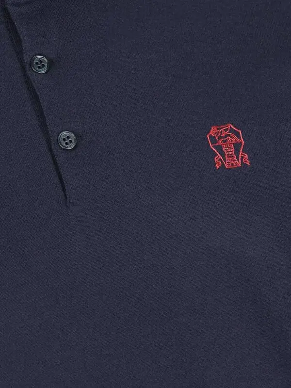 Brunello Cucinelli Logo Polo - Blue