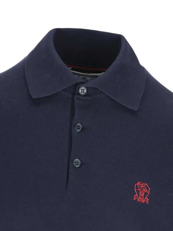 Brunello Cucinelli Logo Polo - Blue