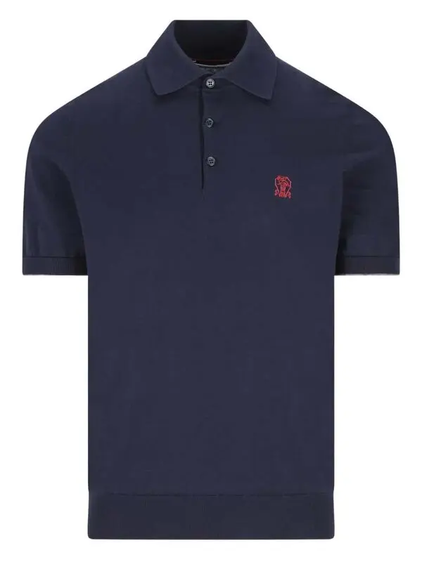 Brunello Cucinelli Logo Polo - Blue