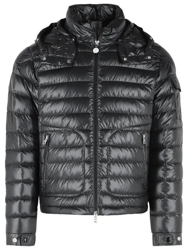 Moncler Lauros Short Hooded Down Jacket In Polyester - Black