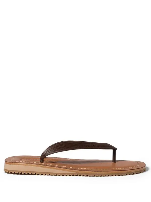 Miu Miu Padded Thong Sandals With Logo Embellishment - Brown