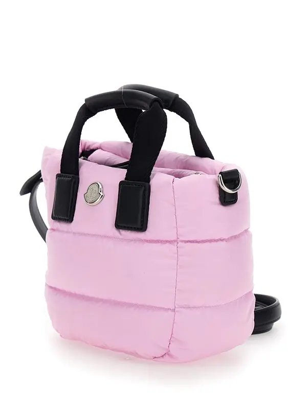 Moncler Micro Caradoc Crossbody Bag In Tech Fabric - Pink