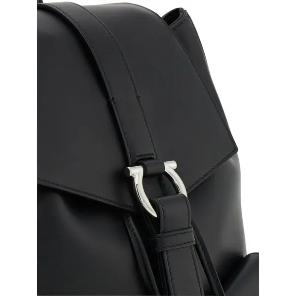 FERRAGAMO Gancini Flap Leather Backpack