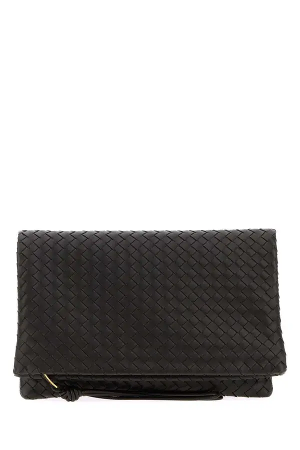Bottega Veneta Dark Leather Giornale Clutch - Brown