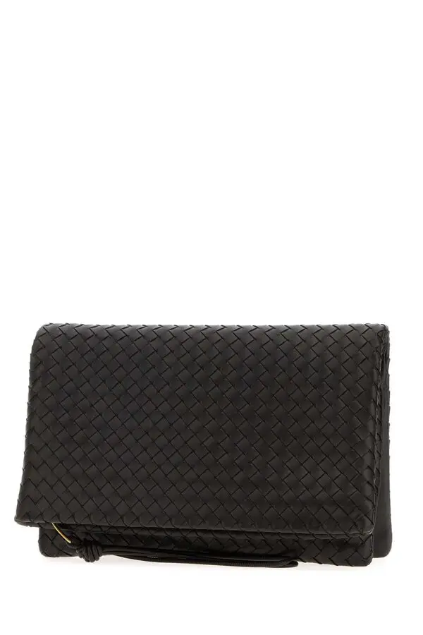 Bottega Veneta Dark Leather Giornale Clutch - Brown