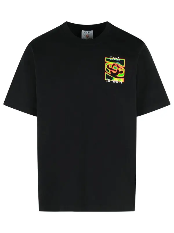 Casablanca Heat Map' Cotton T-shirt - Black