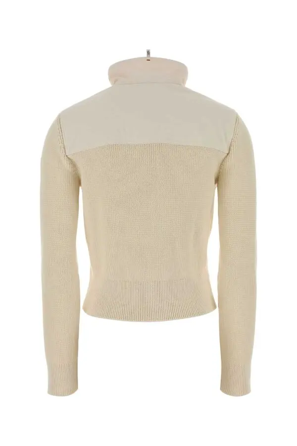 Moncler Cream Cotton And Polyester Zip-up Jacket