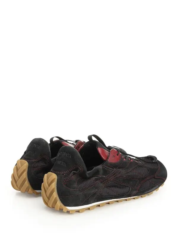 Bottega Veneta Orbit Flash Suede And Nylon Sneakers - Black