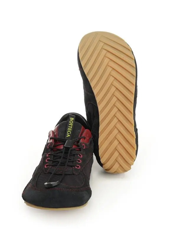 Bottega Veneta Orbit Flash Suede And Nylon Sneakers - Black