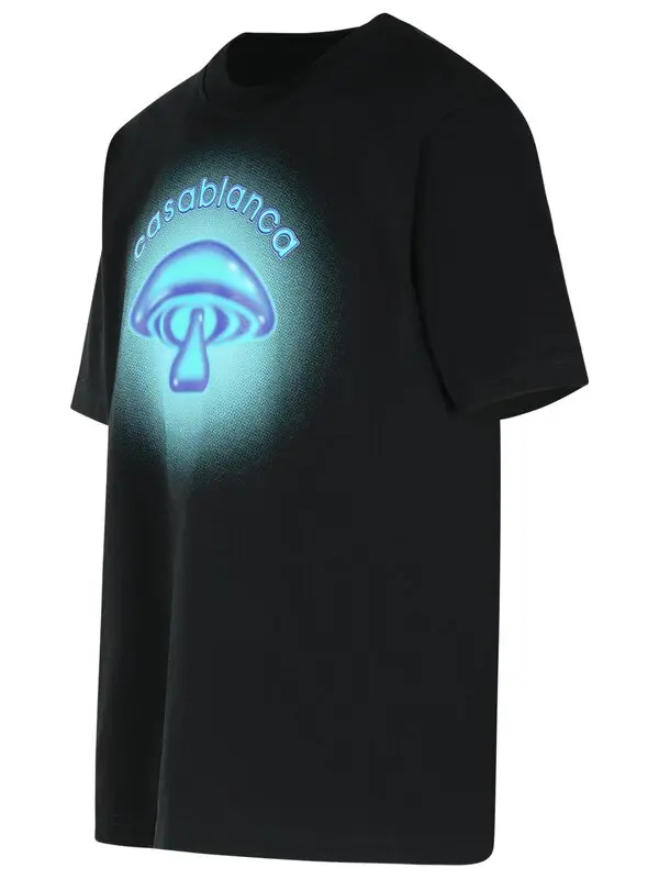 Casablanca Airbrush Mushroom' Cotton T-shirt - Black
