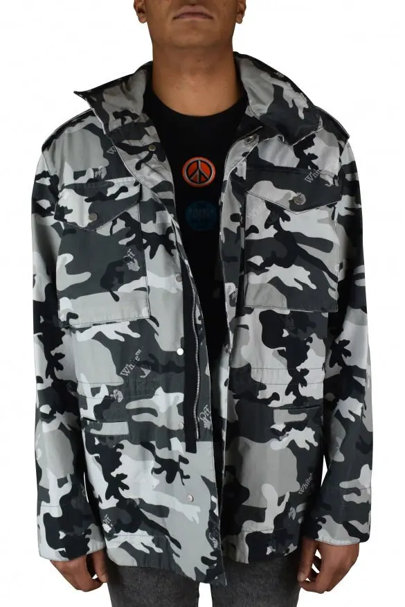 Off-White Camouflage Print Cotton Jacket