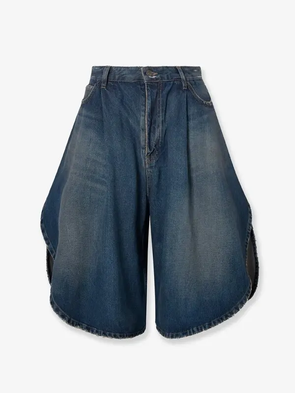 Balenciaga Cotton Bermuda Shorts With Distressed Effect - Multicolor