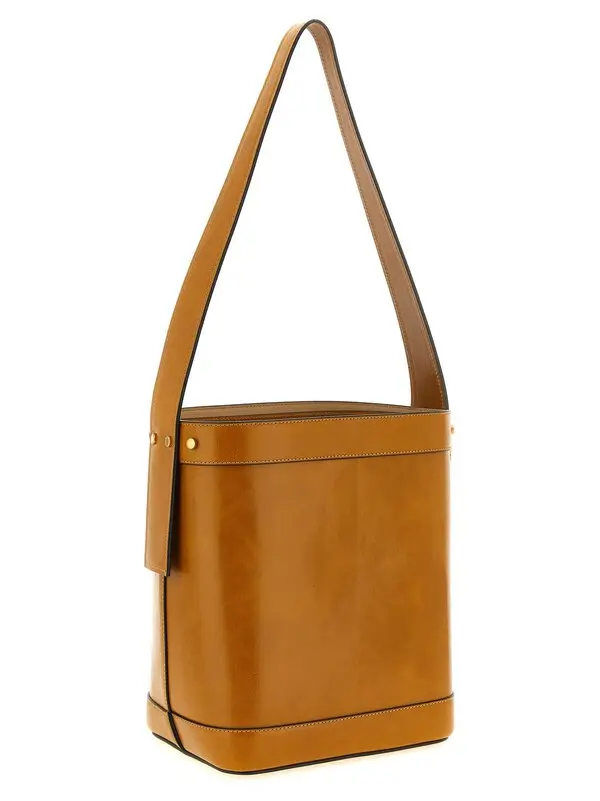 Versace Small "pivot" Bucket Bag With Medusa Cameo Detail - Brown