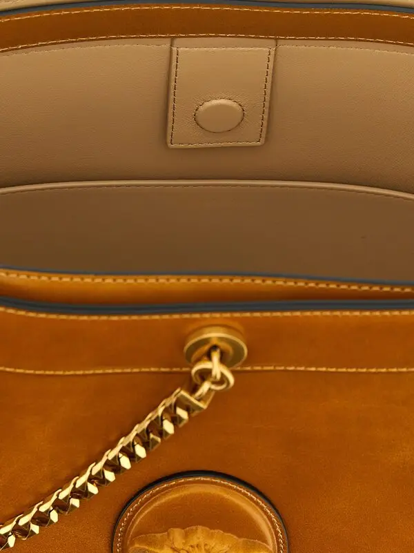 Versace Small "pivot" Bucket Bag With Medusa Cameo Detail - Brown
