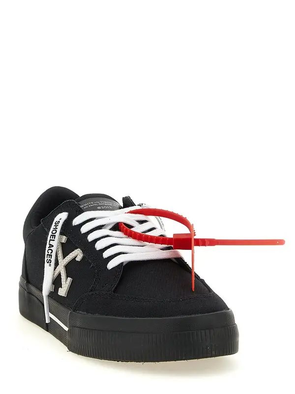 Off-White Vulcanized Canvas Sneakers With Contrast Suede Logo