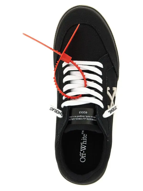 Off-White Vulcanized Canvas Sneakers With Contrast Suede Logo