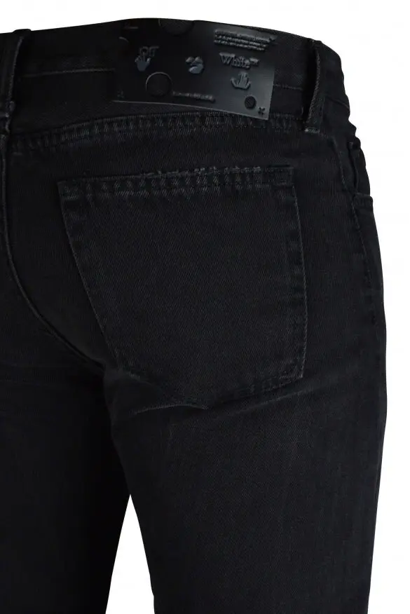 Off-White Slim Fit Jeans With Signature Stripes