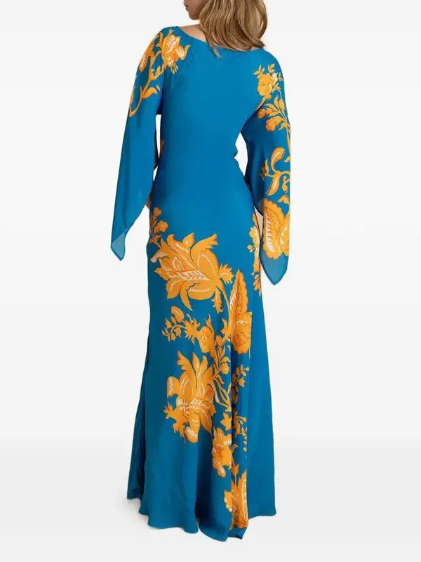 Etro Long One-shoulder Floral Print Gown