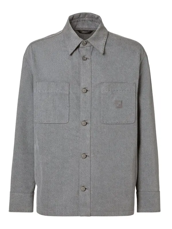Fendi Grey Cotton Shirt Jacket