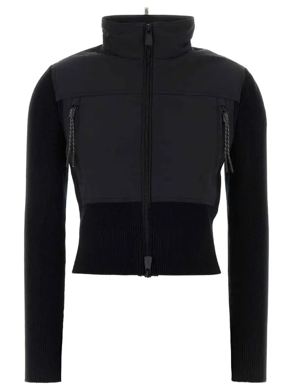 Moncler Zip-up Cotton Cardigan - Black