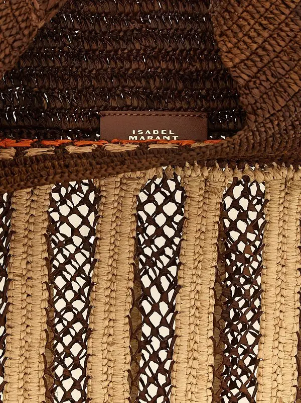 Isabel Marant Étoile Praia' Small Shoulder Bag In Raffia - Brown