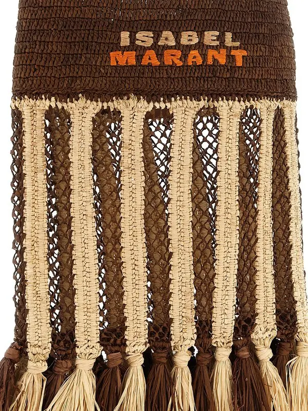 Isabel Marant Étoile Praia' Small Shoulder Bag In Raffia - Brown