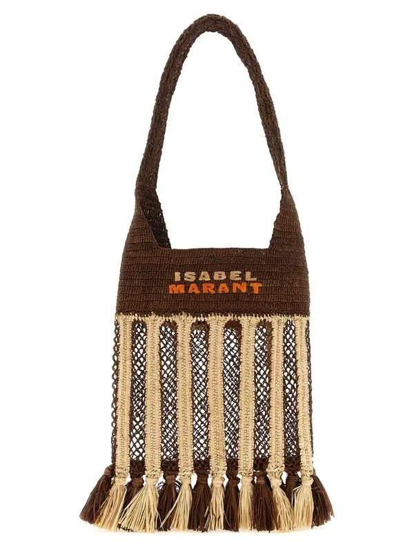 Isabel Marant Étoile Praia' Small Shoulder Bag In Raffia - Brown