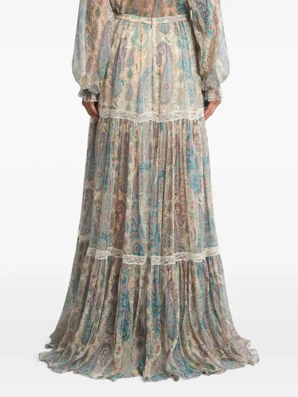 Etro Long Skirt With Paisley Print - Multicolor