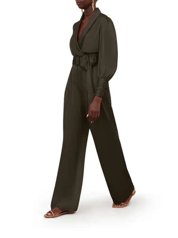 Zimmermann Silk Wrap Top With Front Tie Detail - Green