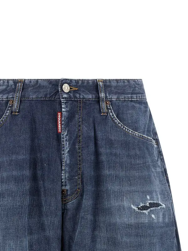 Dsquared2 Distressed Denim Bermuda Shorts