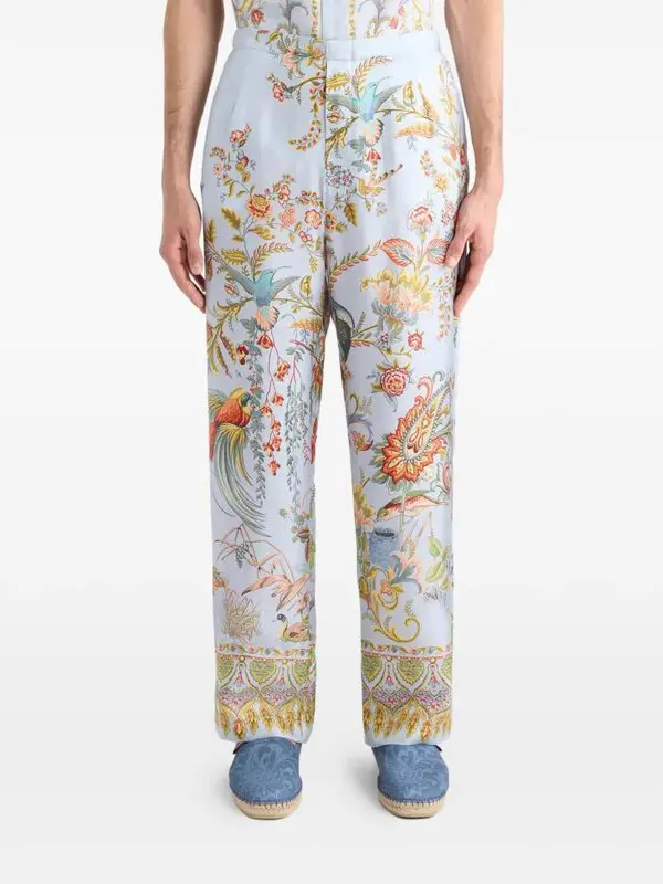Etro Printed Silk Trousers - Multicolor