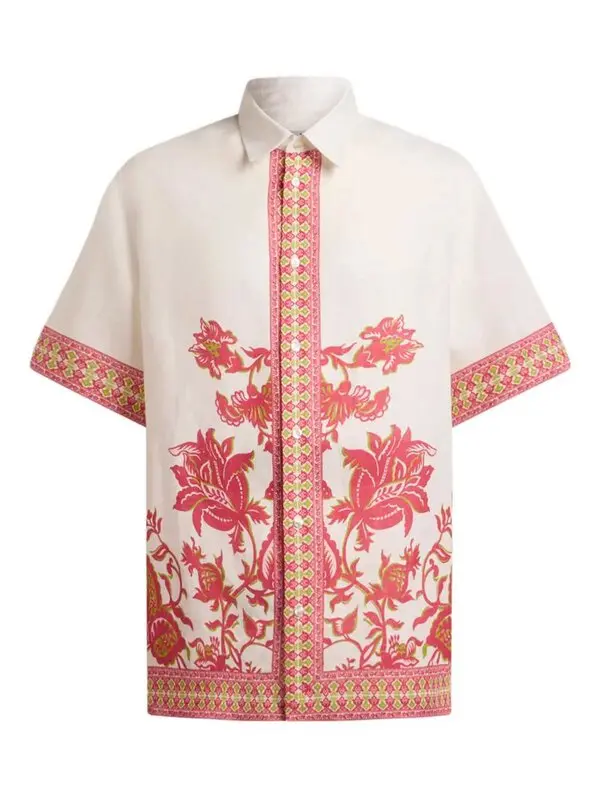 Etro Geometric Floral Linen Shirt