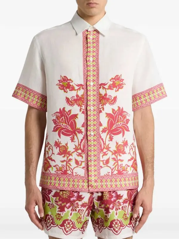 Etro Geometric Floral Linen Shirt