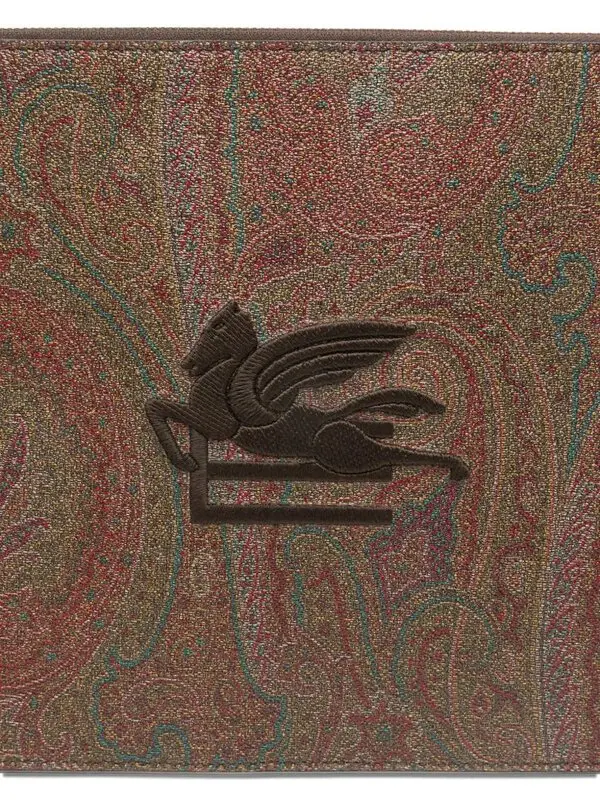Etro Clutch Bag With Embroidered Logo And Paisley Print