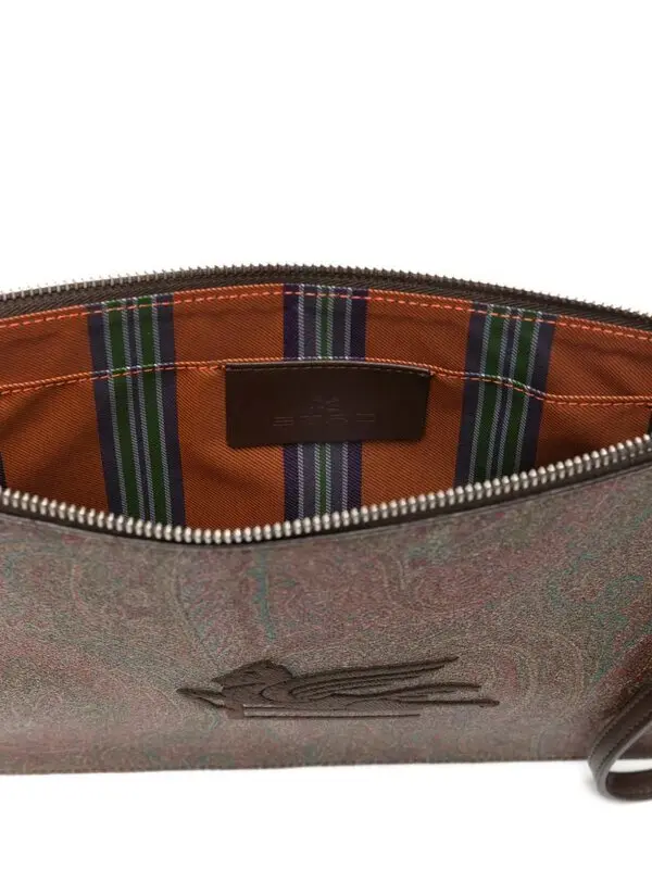 Etro Clutch Bag With Embroidered Logo And Paisley Print
